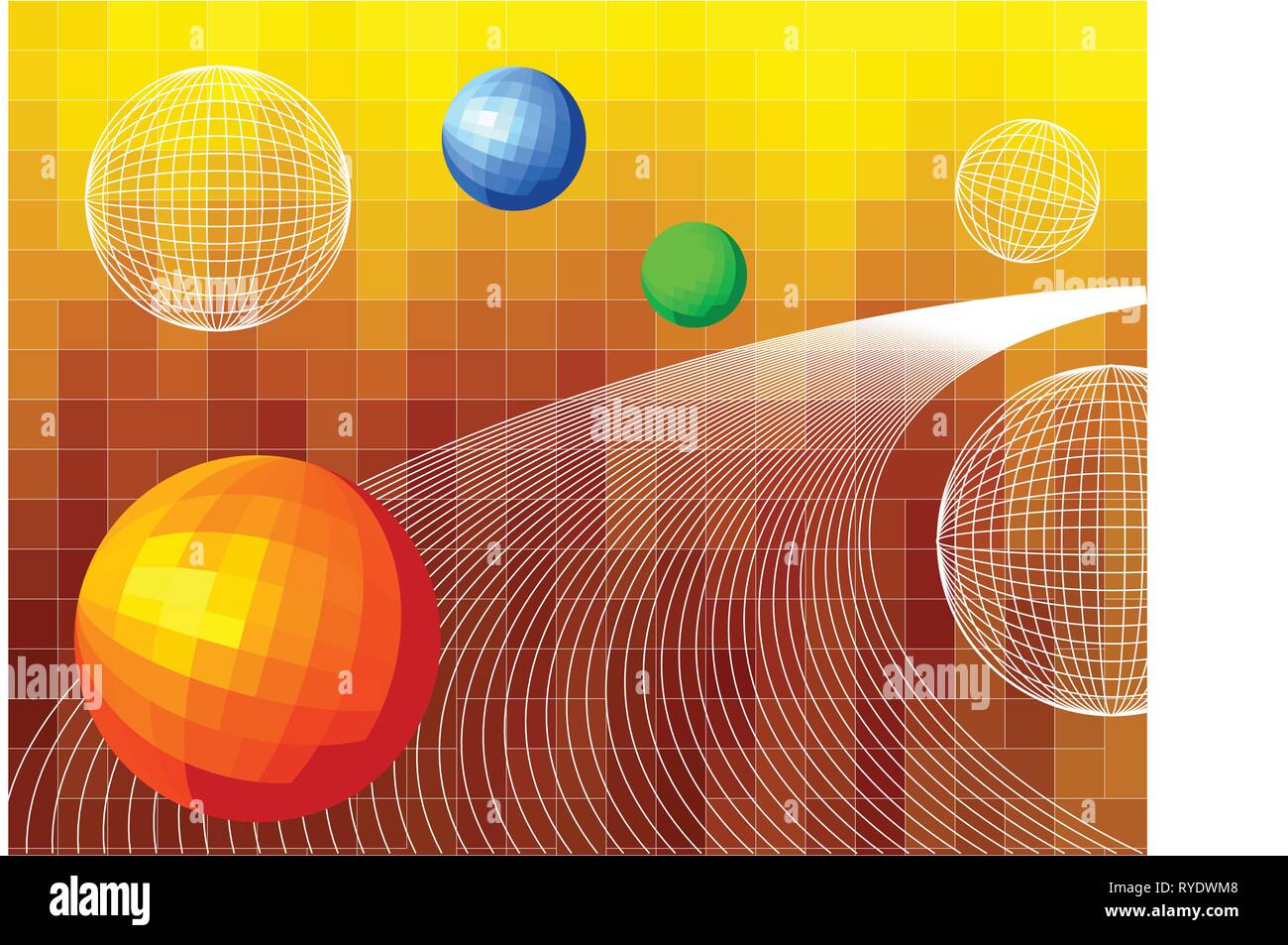 Technical vector background with curves and spheres Stock Vector Image ...