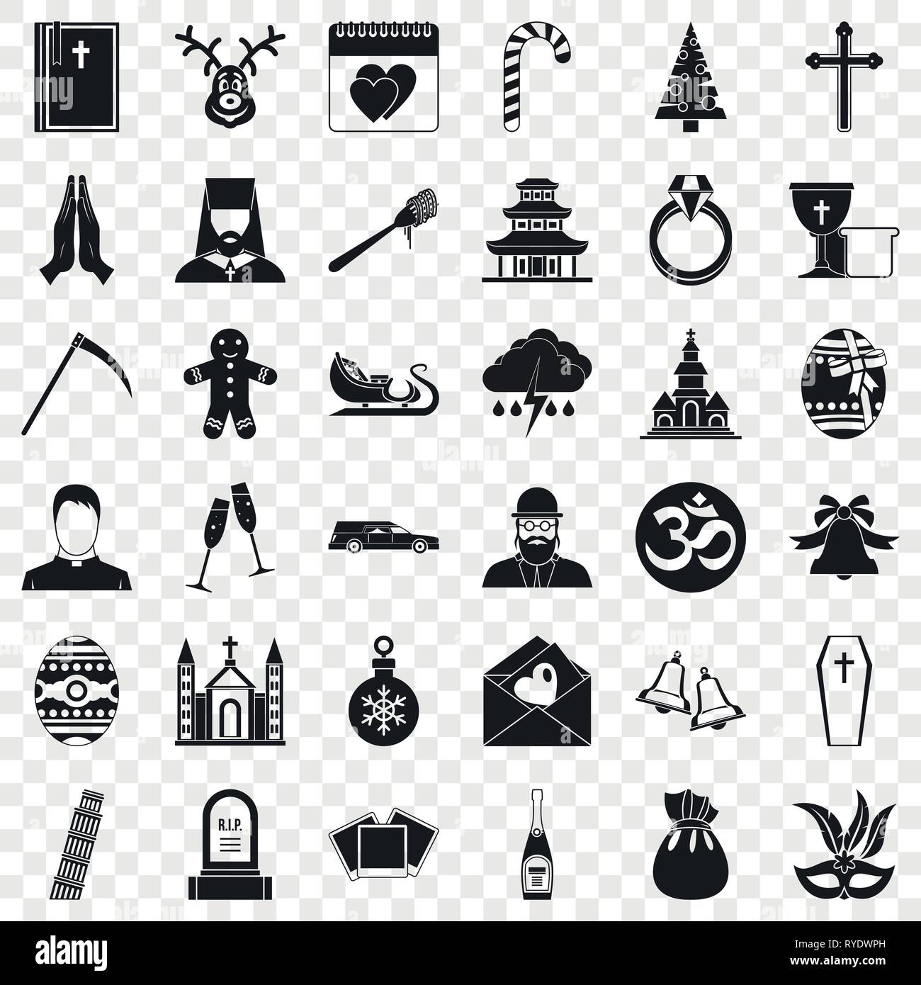 Church icons set, simple style Stock Vector Image & Art - Alamy