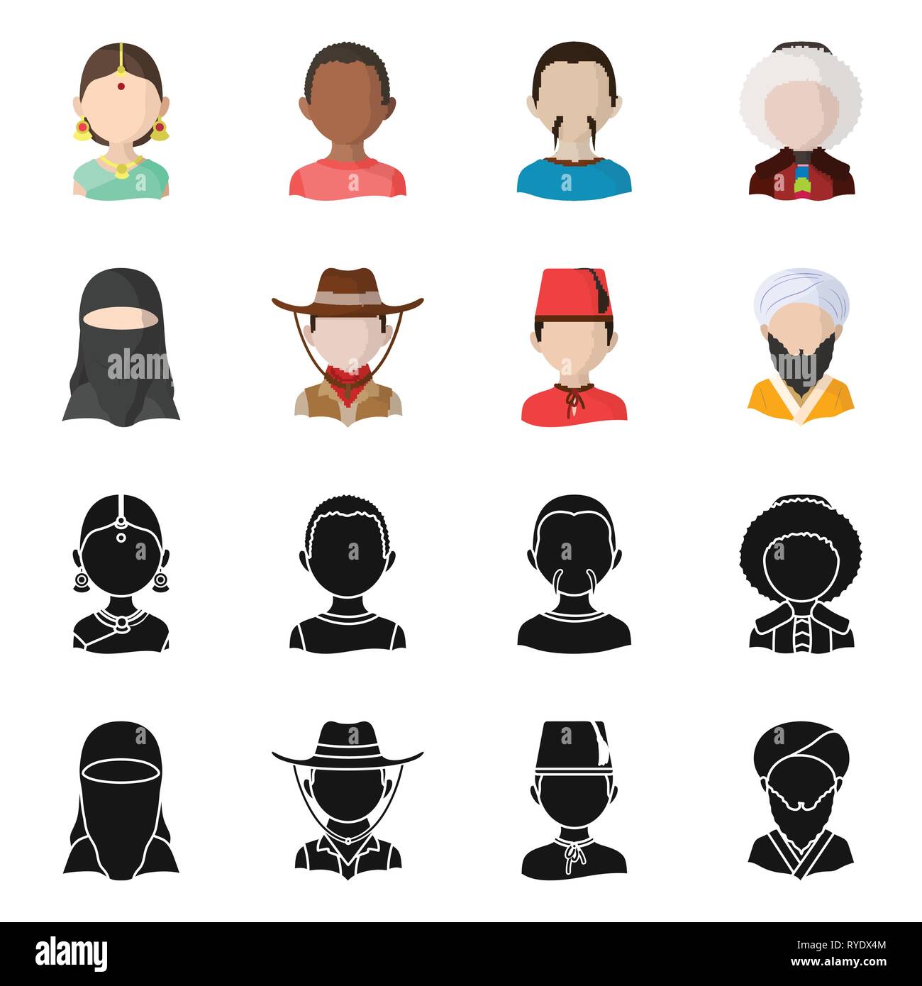 Vector illustration of imitator and resident sign. Set of imitator and ...