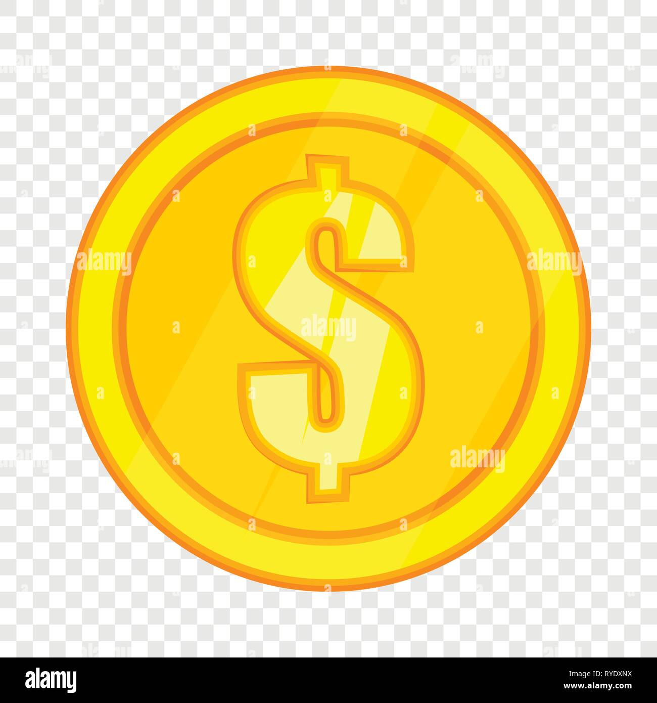 One gold coin icon in cartoon style Stock Vector Image & Art - Alamy