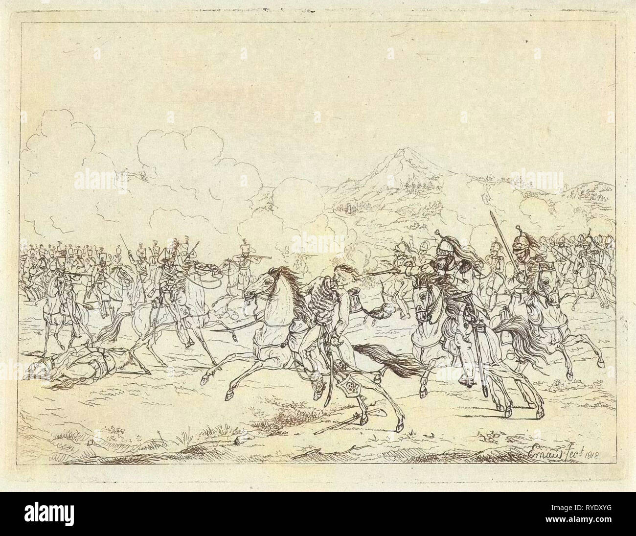 fall of Frederick William, Duke of Brunswick, 1815, Gerardus Emaus de ...