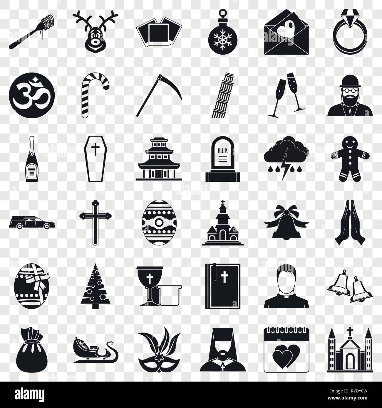 Religion icons set, simple style Stock Vector Image & Art - Alamy