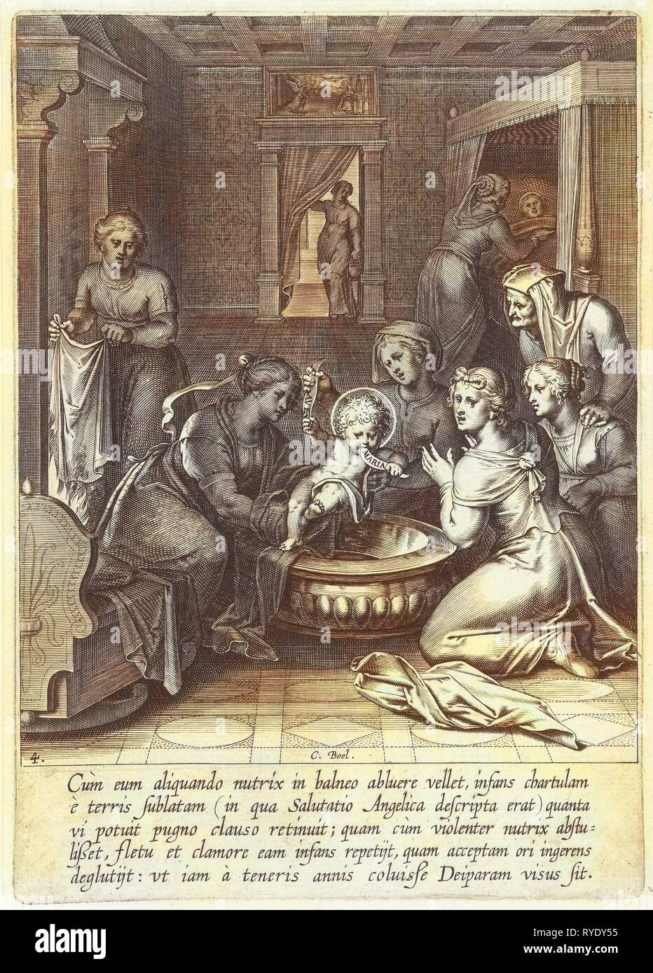 Thomas eats a paper with Ave Maria, Cornelis Boel, Otto van Veen, 1610 ...