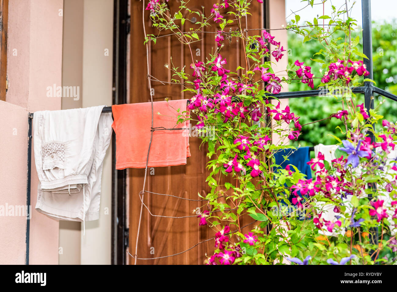 House front drying clothes at hi-res stock photography and images - Alamy
