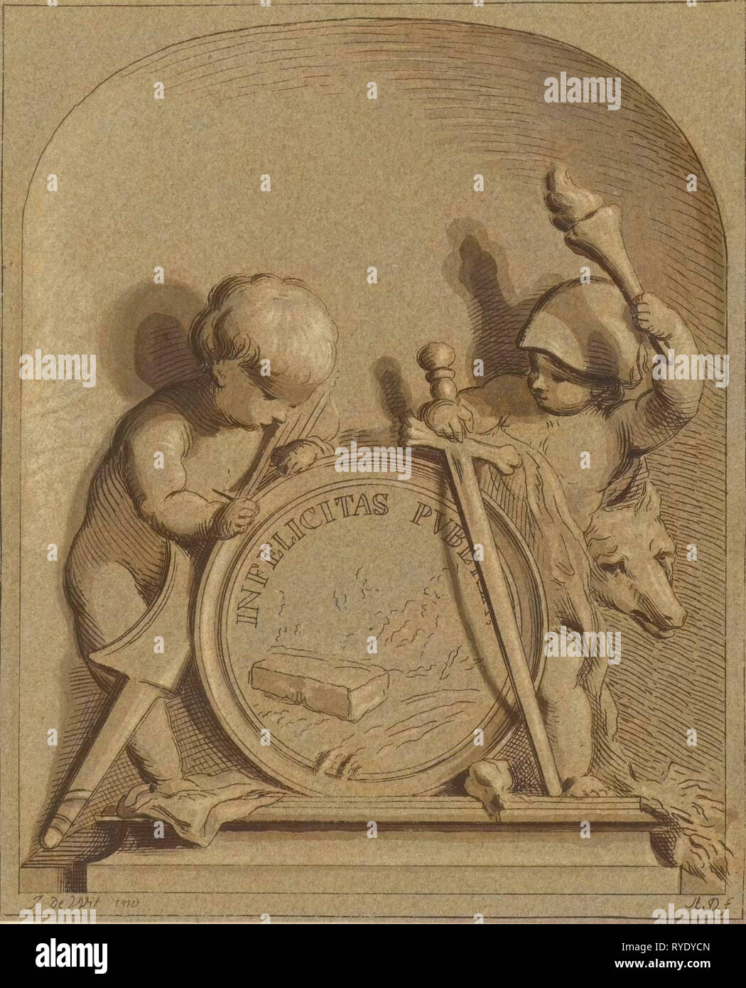 Allegory two putti abraham delfos hi-res stock photography and images ...