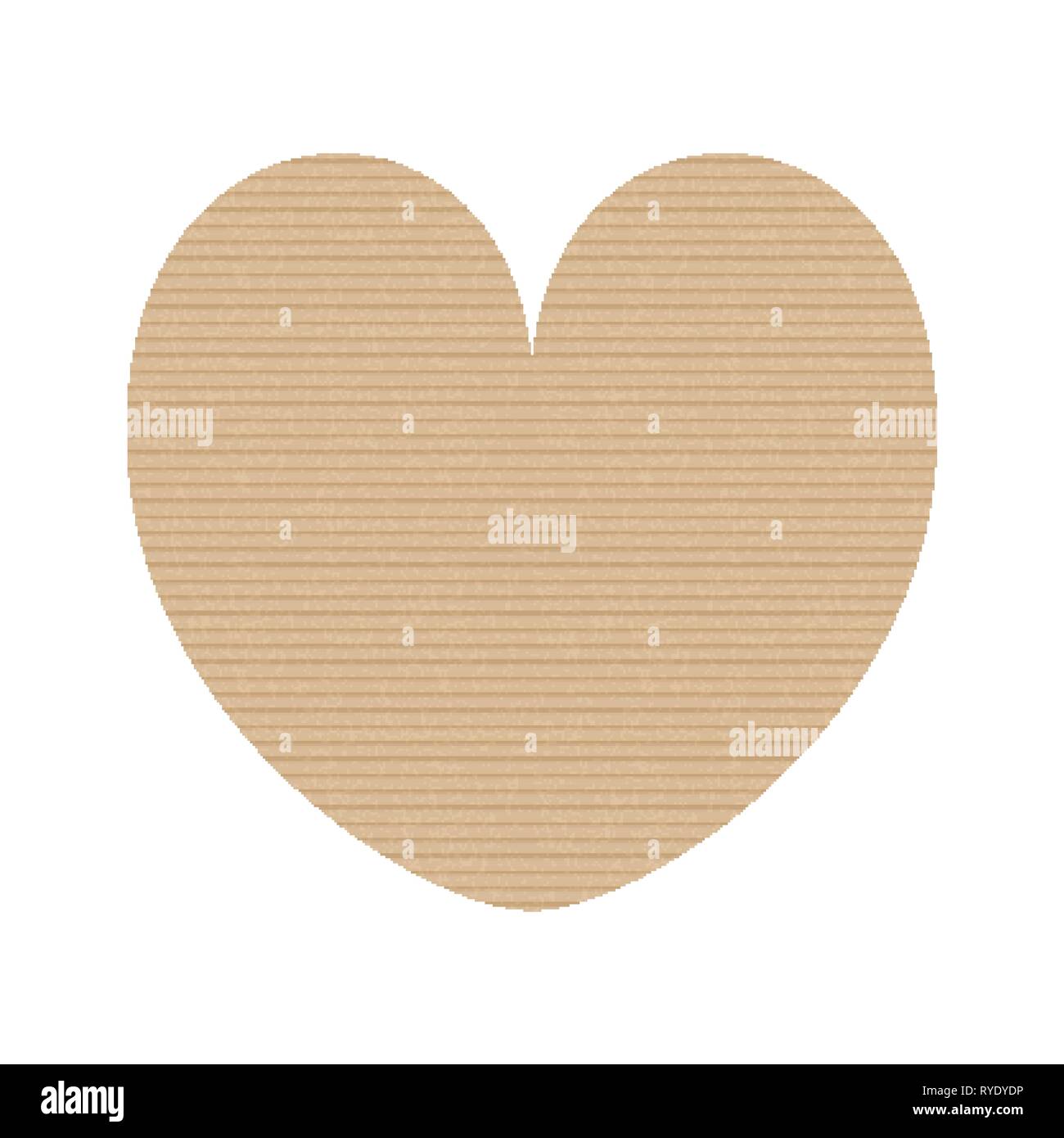 Cardboard heart. Greeting card. Valentines day Vector illustration ...