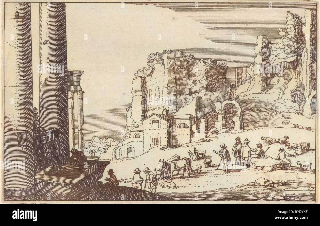 Cattle between roman ruins hi-res stock photography and images - Alamy