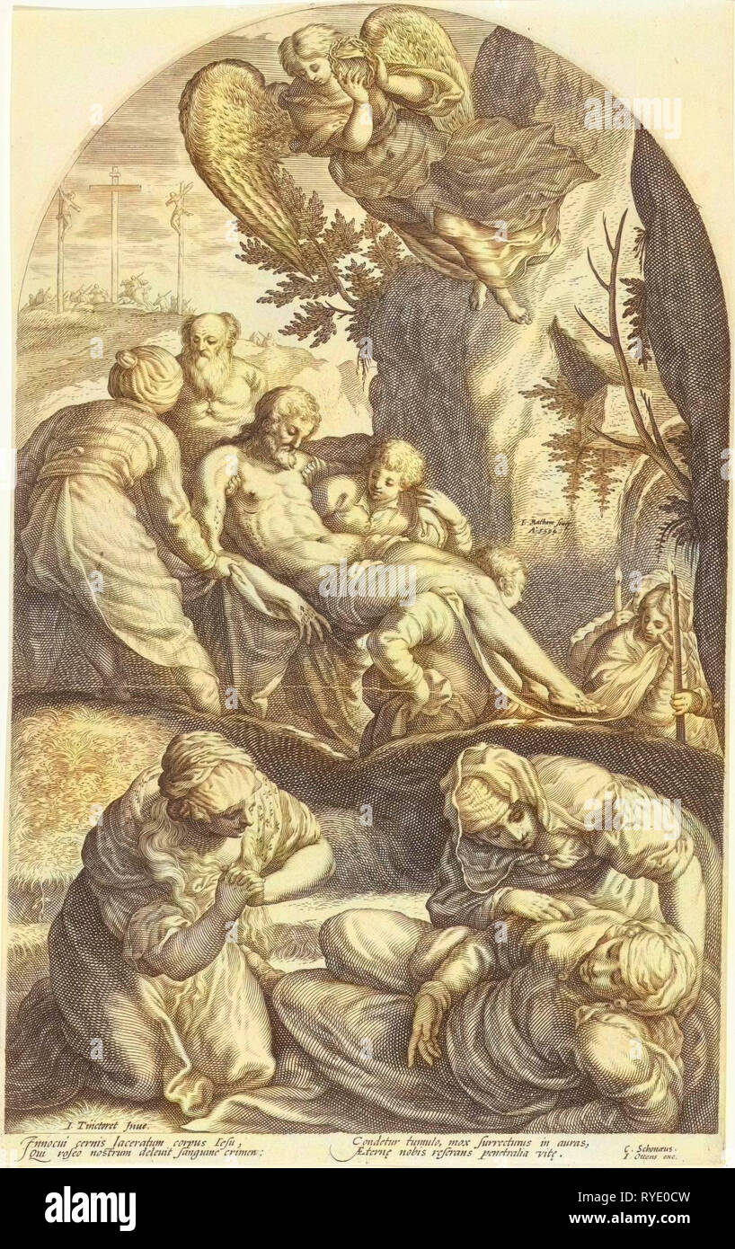 Entombment of Christ, Jacob Matham, Cornelius Schonaeus, I. Ottens ...