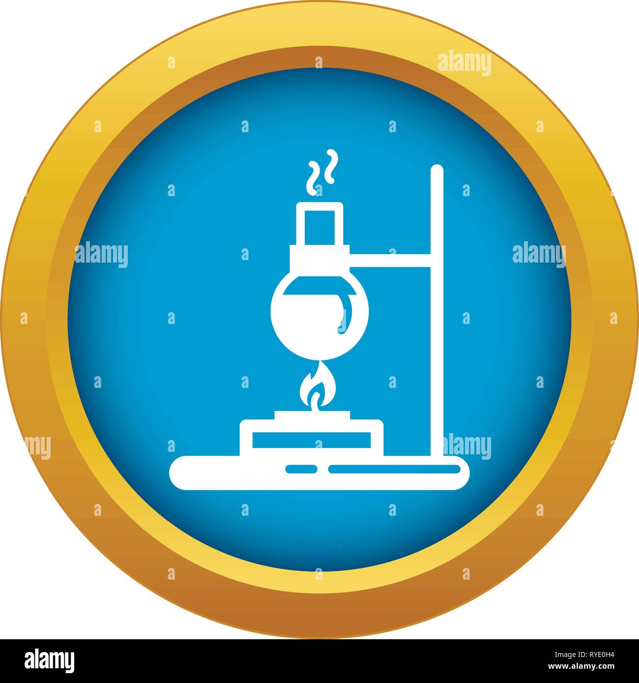 Flask lab burner icon blue vector isolated Stock Vector Image & Art - Alamy