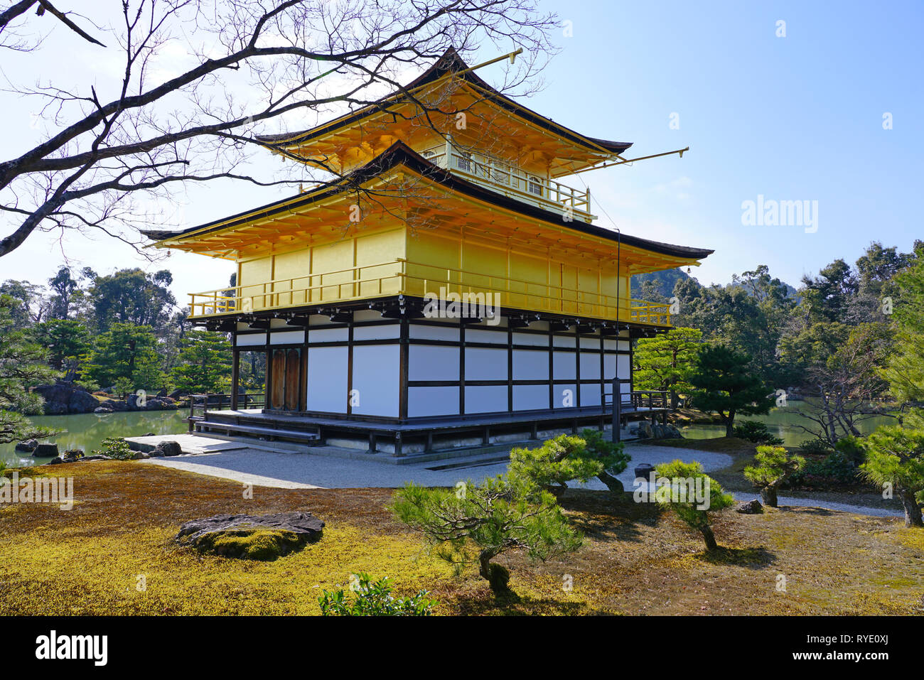 The Golden Pavilion temple (Kinkaku-ji) in Kyoto, Japan Stock Photo - Alamy