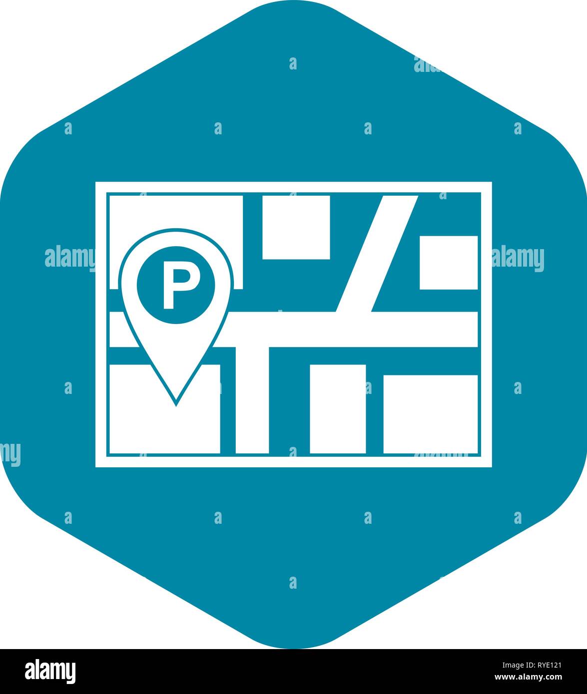 Map with car parking pointer icon, simple style Stock Vector Image ...