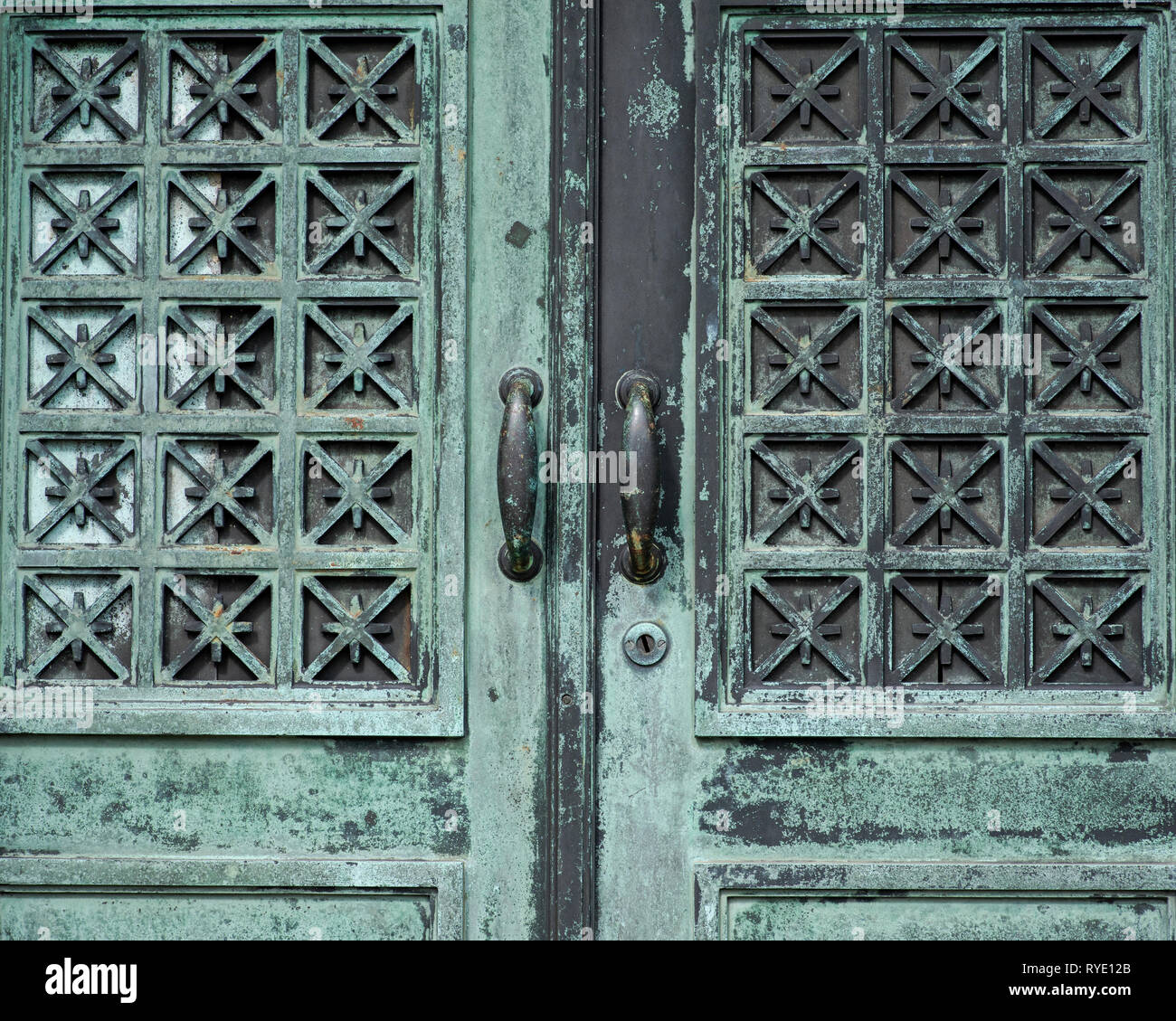 Old Vintage Antique Design Rustic Metal Doors Stock Photo - Alamy