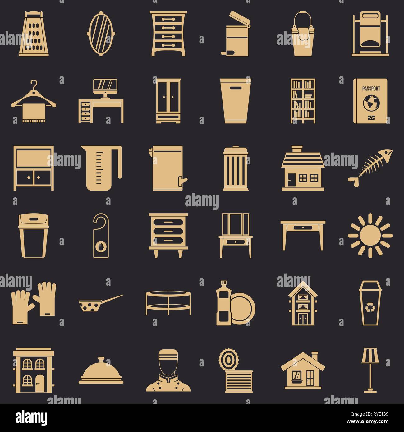 Housework icons set, simple style Stock Vector Image & Art - Alamy