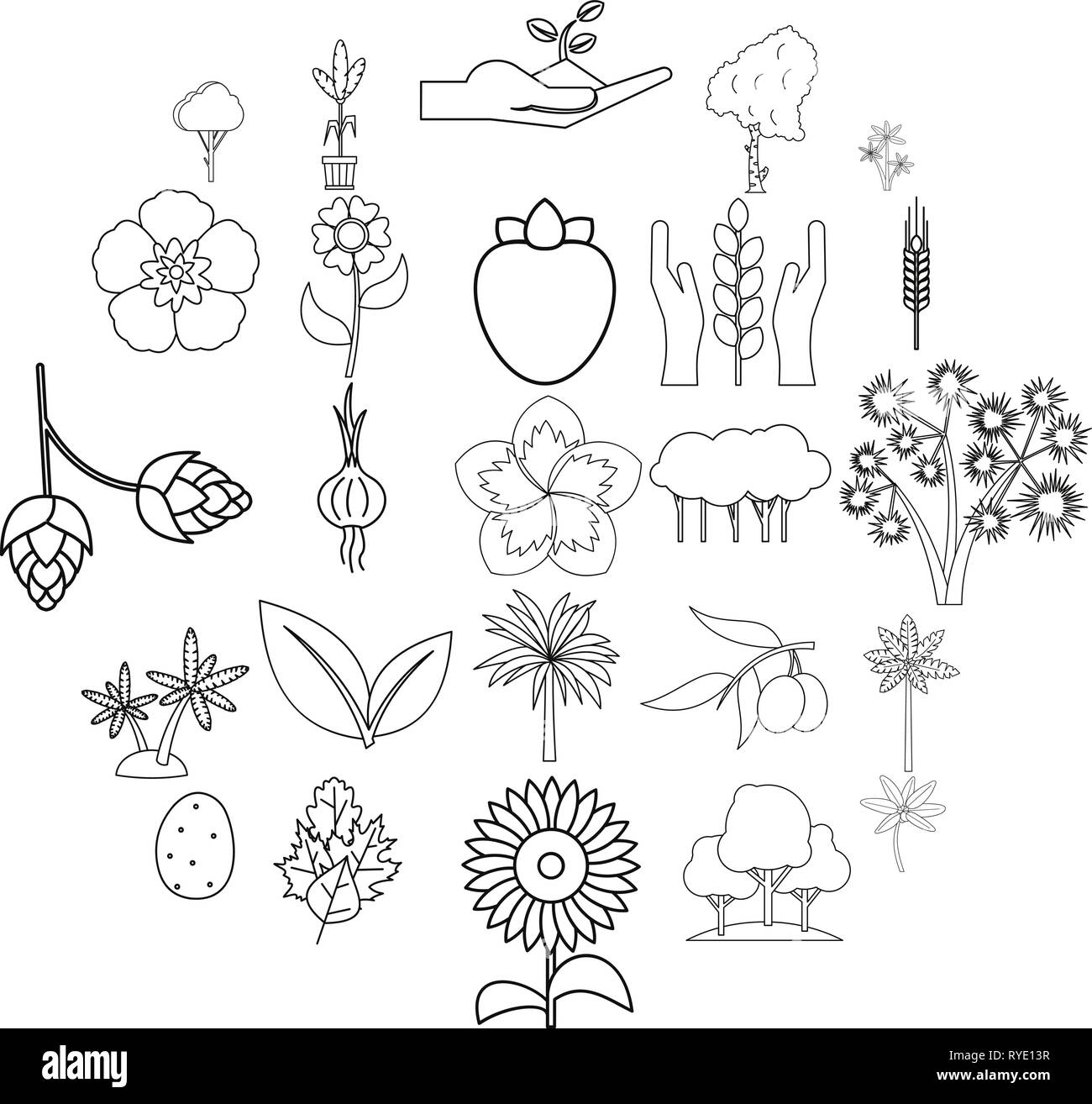 Yield icons set, outline style Stock Vector Image & Art - Alamy