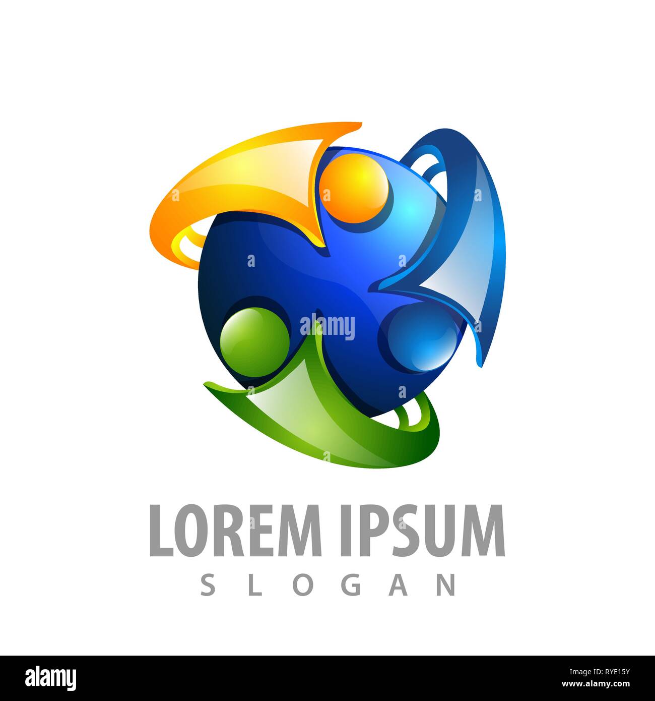 Rotate shiny human logo concept design. Symbol graphic template element ...