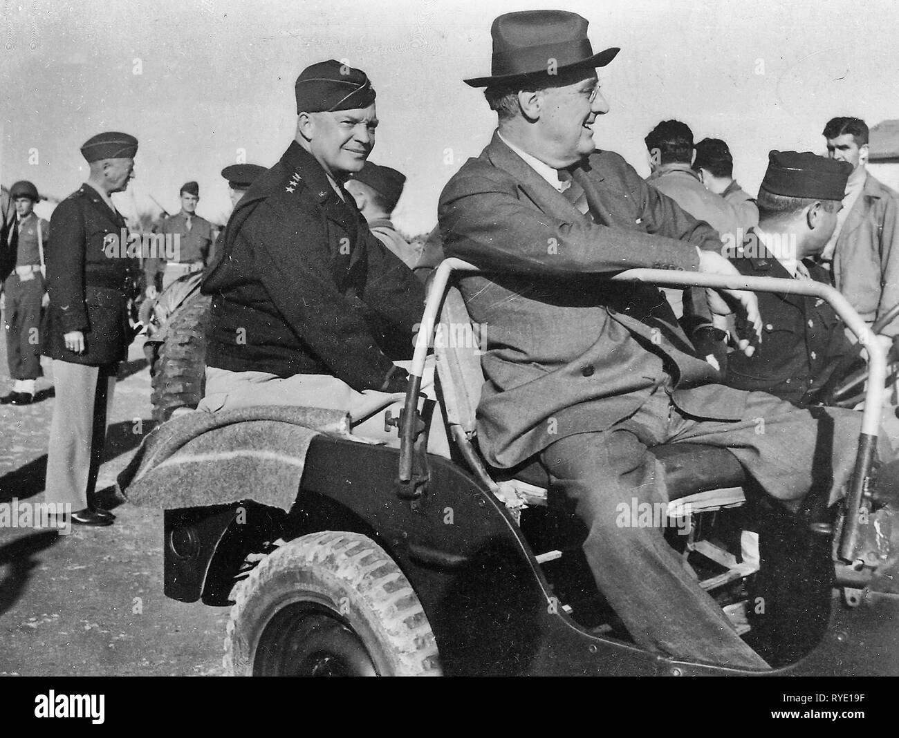 Franklin D. Roosevelt, General Eisenhower, and General Patton in ...