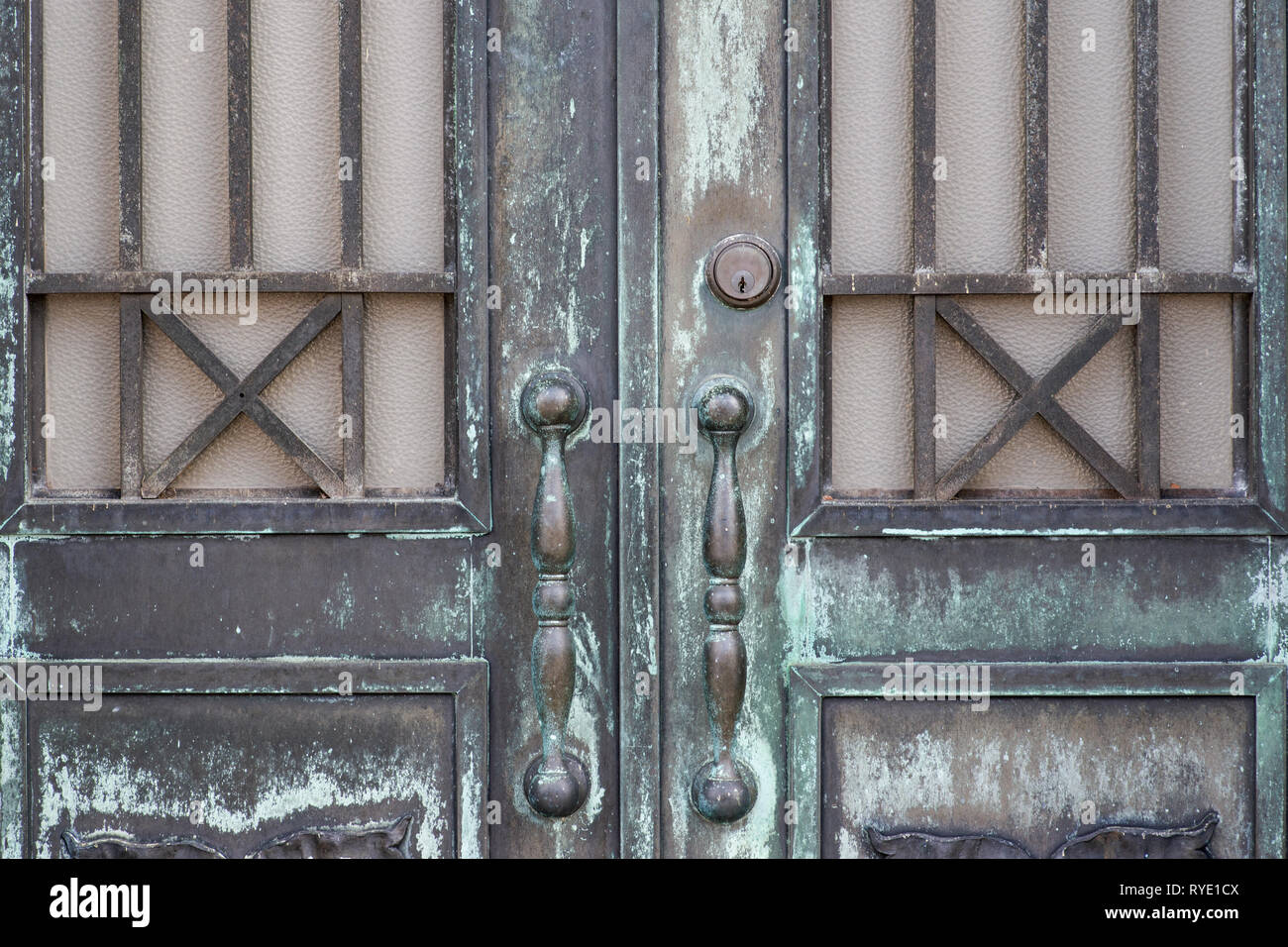 Old Vintage Antique Design Rustic Metal Doors Stock Photo - Alamy