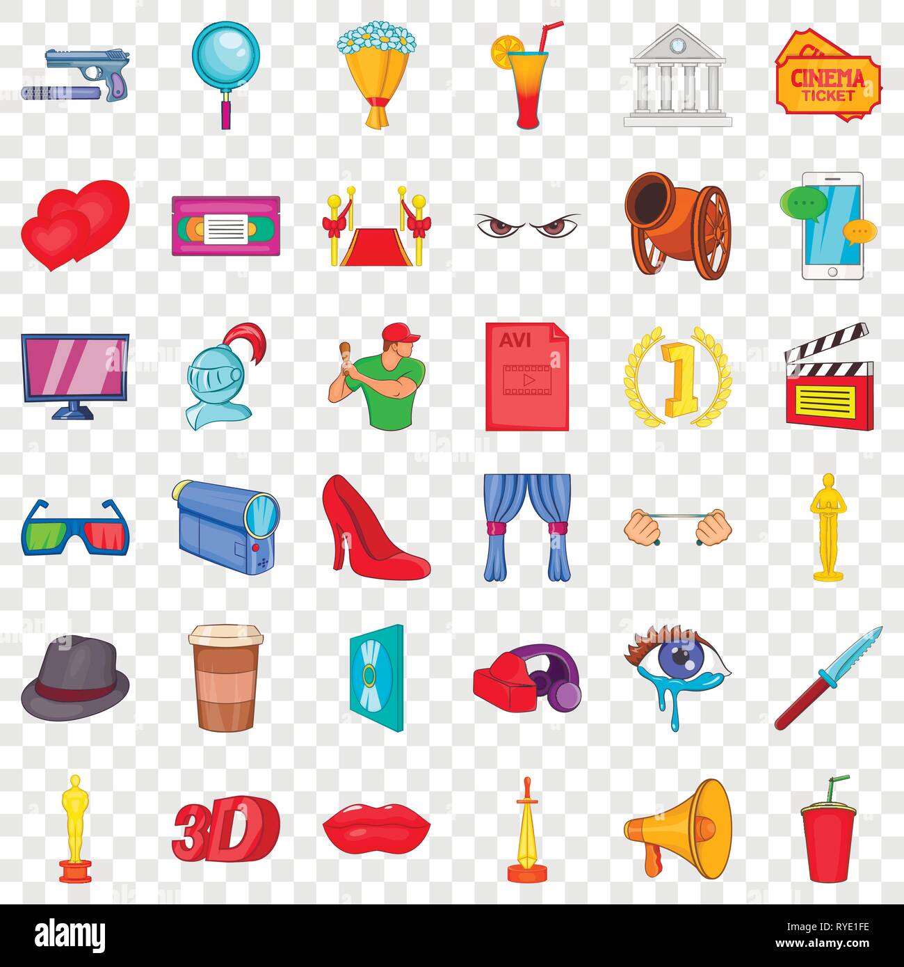 Cinematography icons set, cartoon style Stock Vector Image & Art - Alamy