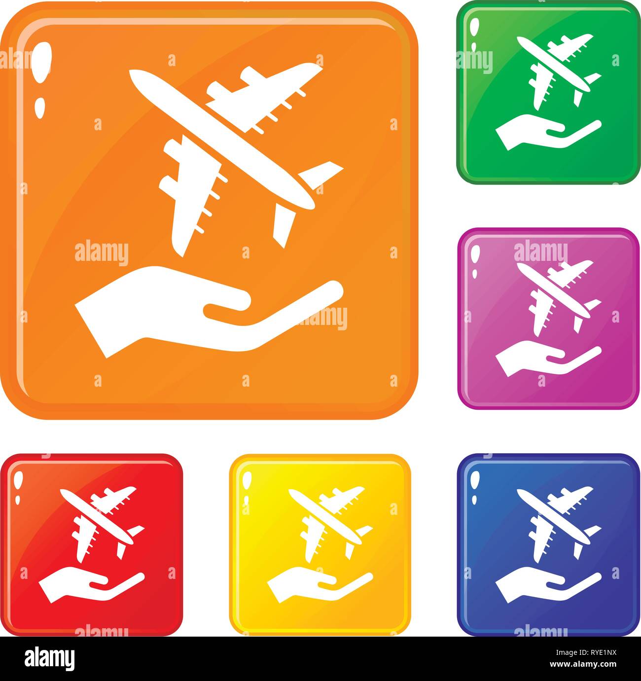 Air passenger protection icons set vector color Stock Vector Image ...