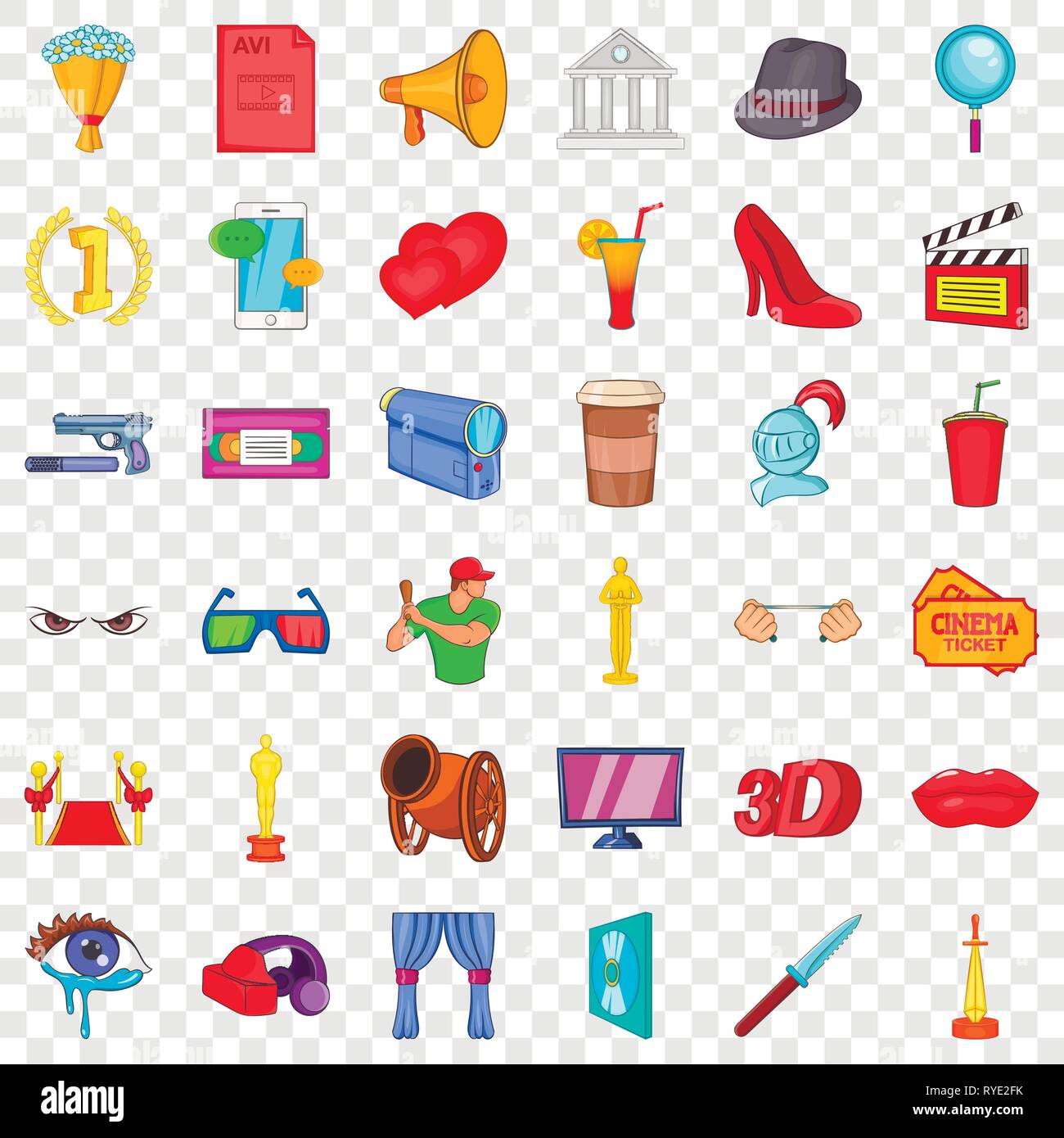 Good cinema icons set, cartoon style Stock Vector Image & Art - Alamy