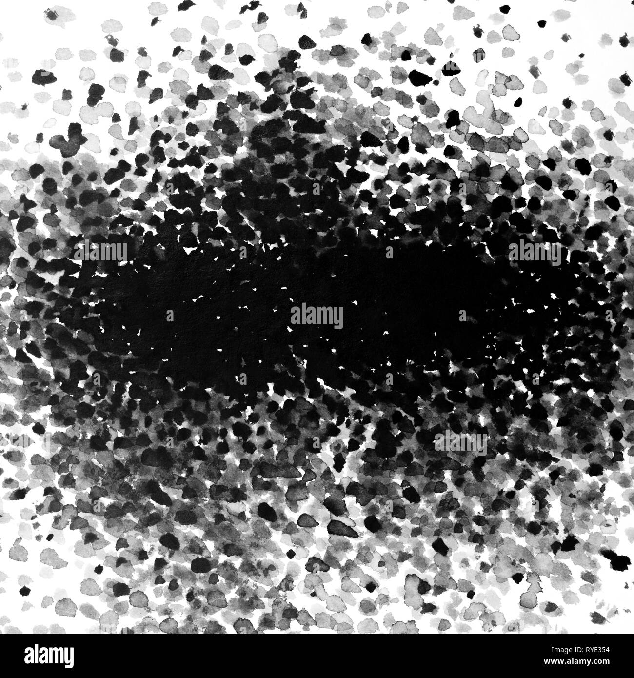 Black and white hand painted splatter effect Stock Photo - Alamy
