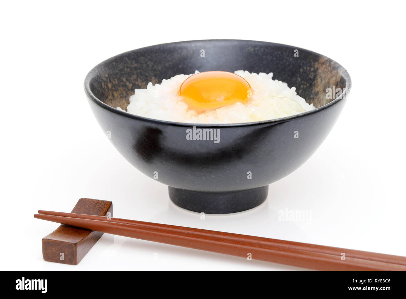 Close up of Japanese rice with raw egg, Tamago kake gohan Stock Photo ...