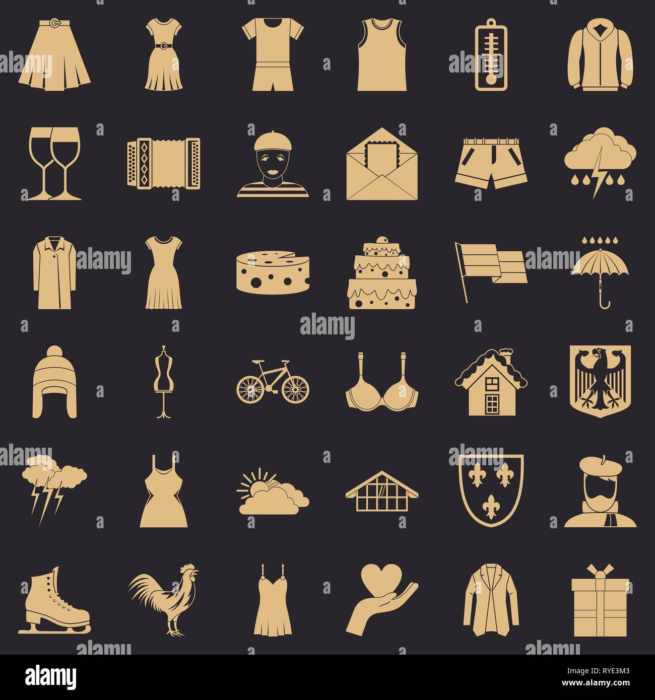 Clothing icons set, simple style Stock Vector Image & Art - Alamy