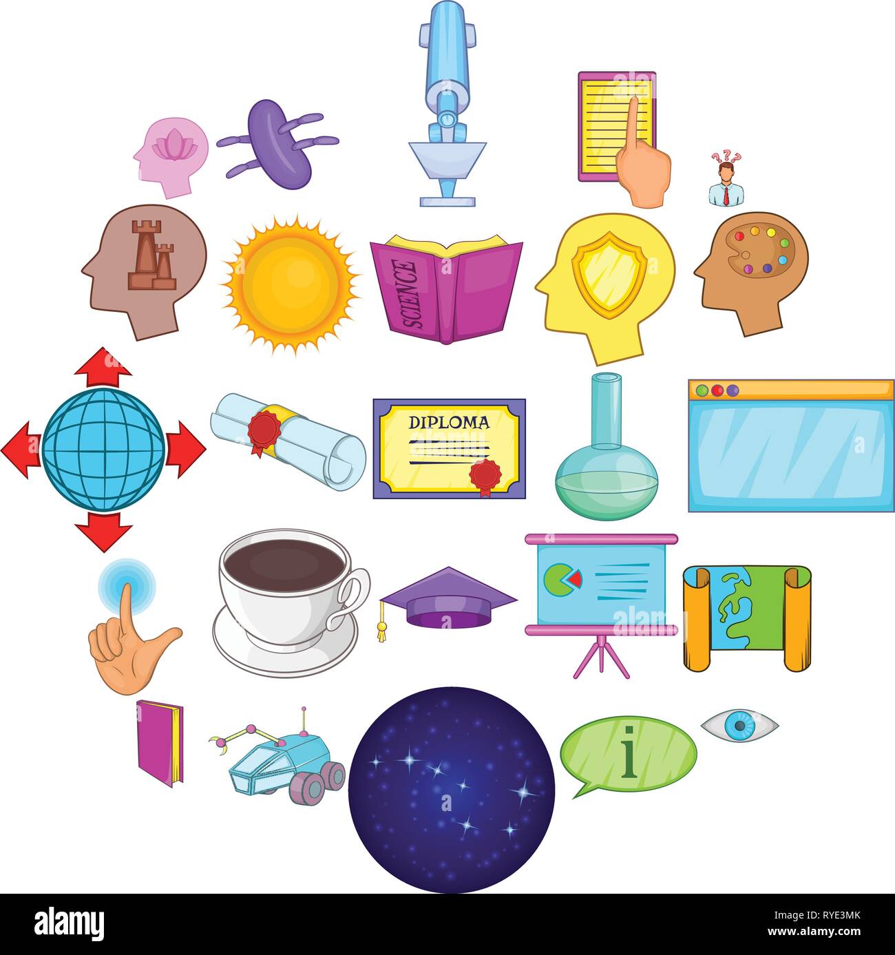 Brainwave icons set, cartoon style Stock Vector Image & Art - Alamy