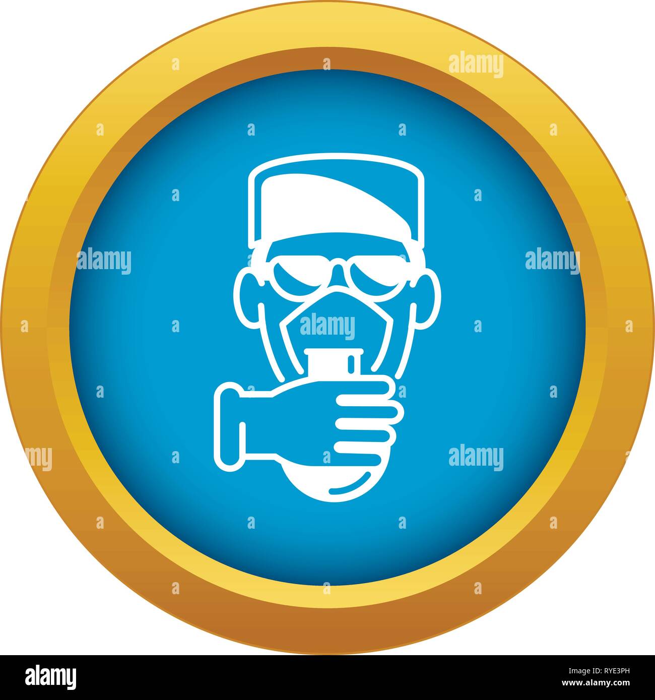 Chemistry science man icon blue vector isolated Stock Vector Image ...