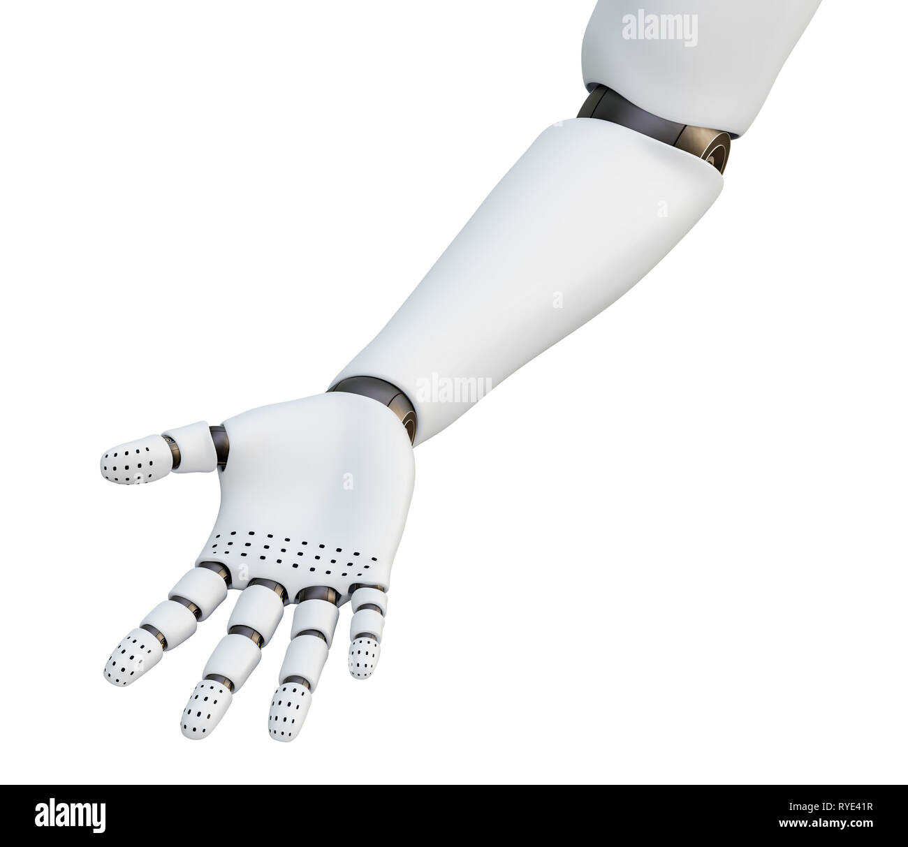 White Robot Hand, Isolated Stock Photo - Alamy