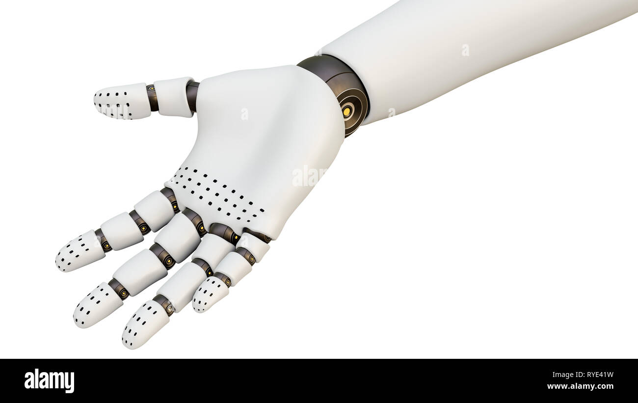 White Robot Hand, Isolated Stock Photo - Alamy