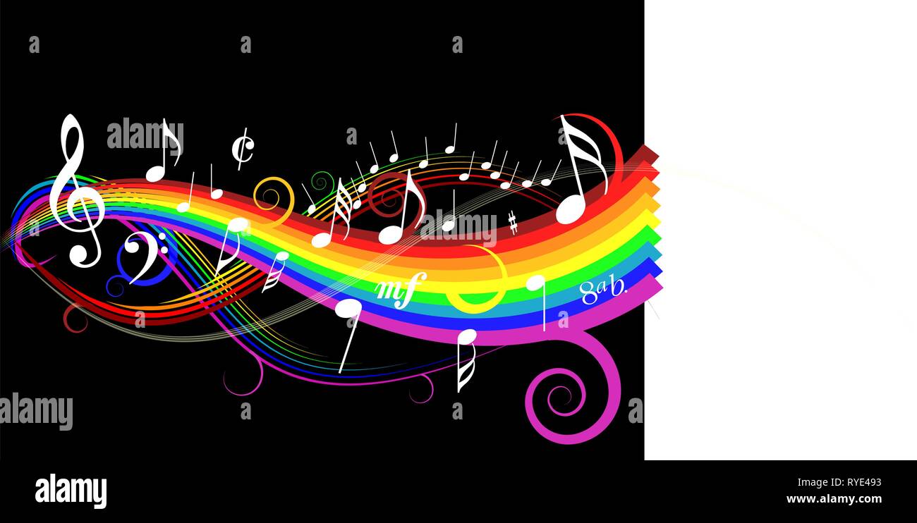 Music theme with rainbow Stock Vector Image & Art - Alamy