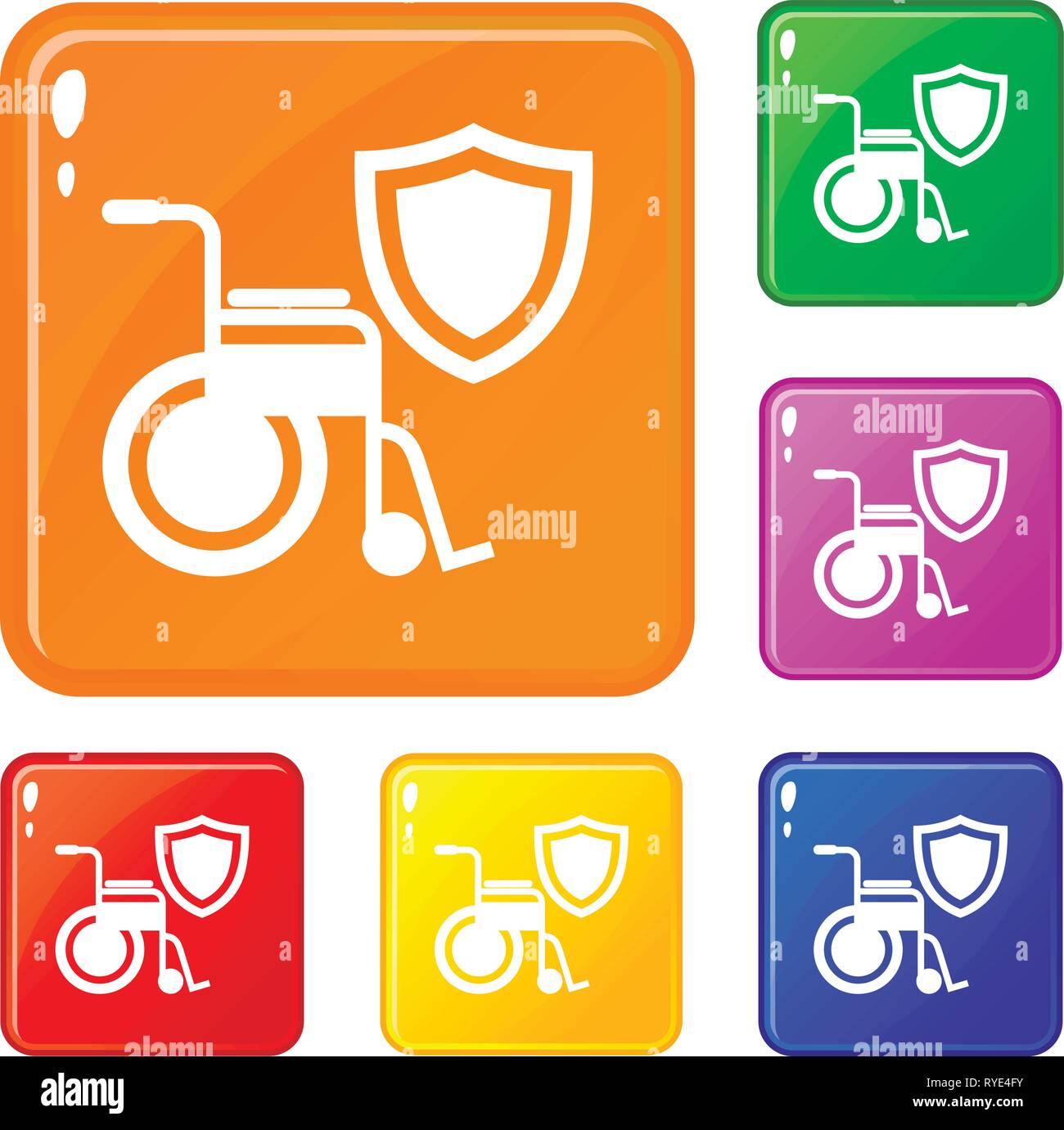 Disability icons with color background hi-res stock photography and ... Disability icons with color background hi-res stock photography and ...