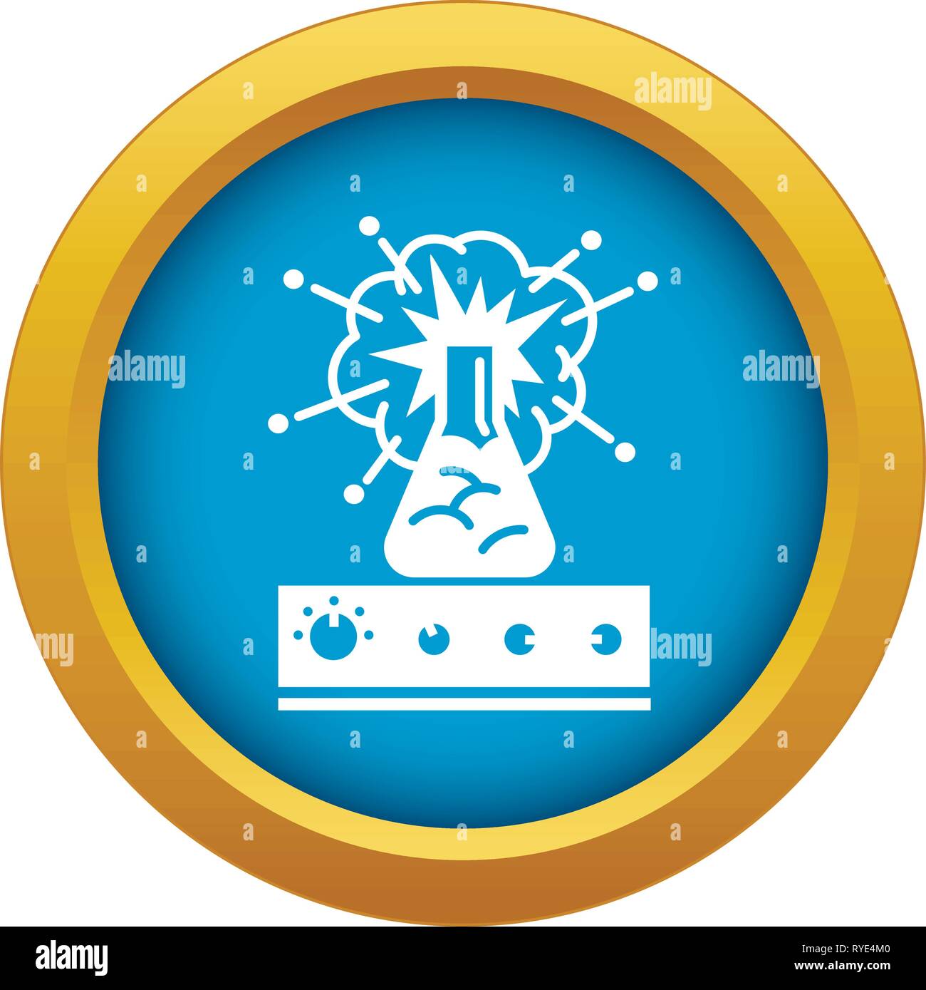 Flask explosion icon blue vector isolated Stock Vector Image & Art - Alamy