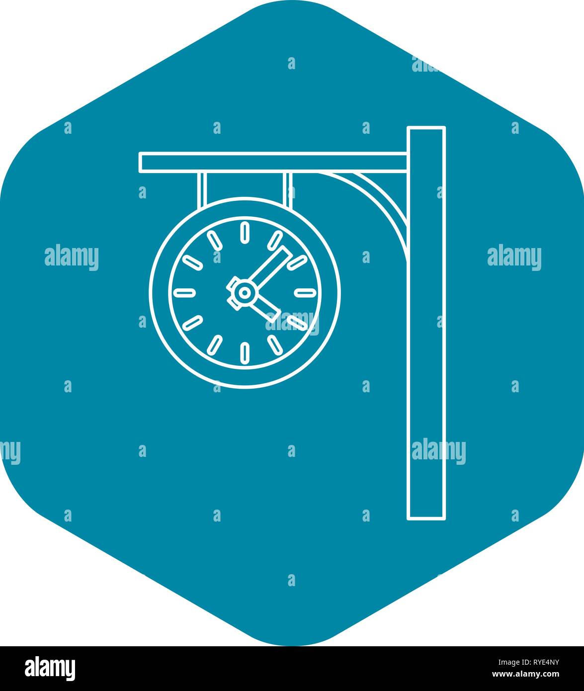 Station clock icon, outline style Stock Vector Image & Art - Alamy