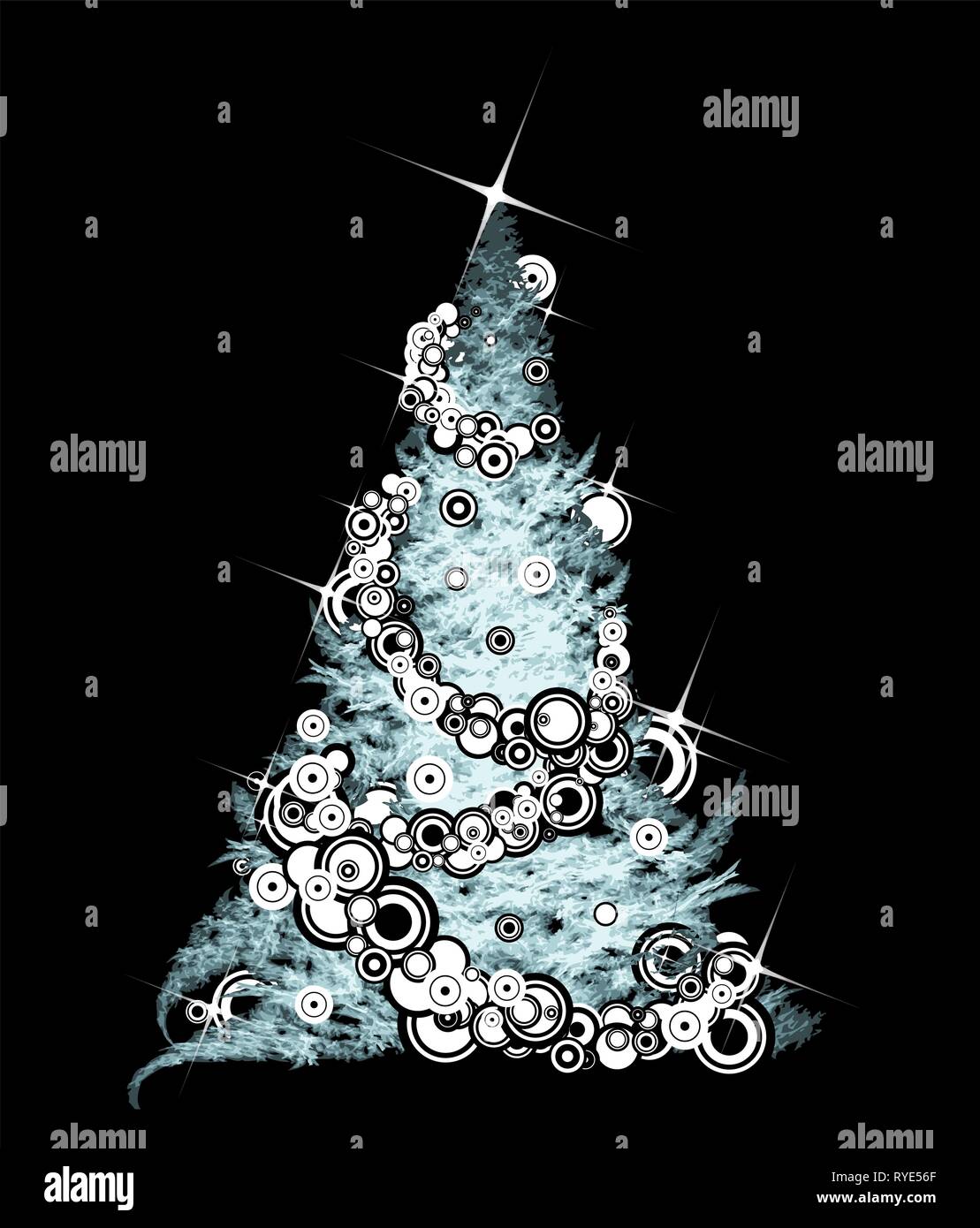 Abstract christmas tree with decorations Stock Vector Image & Art - Alamy
