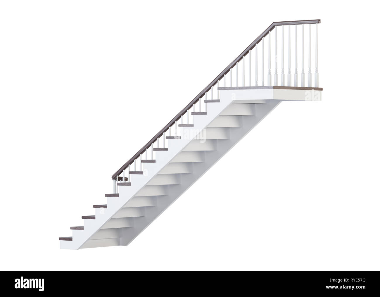 Staircase on a white background. 3D rendering Stock Photo - Alamy