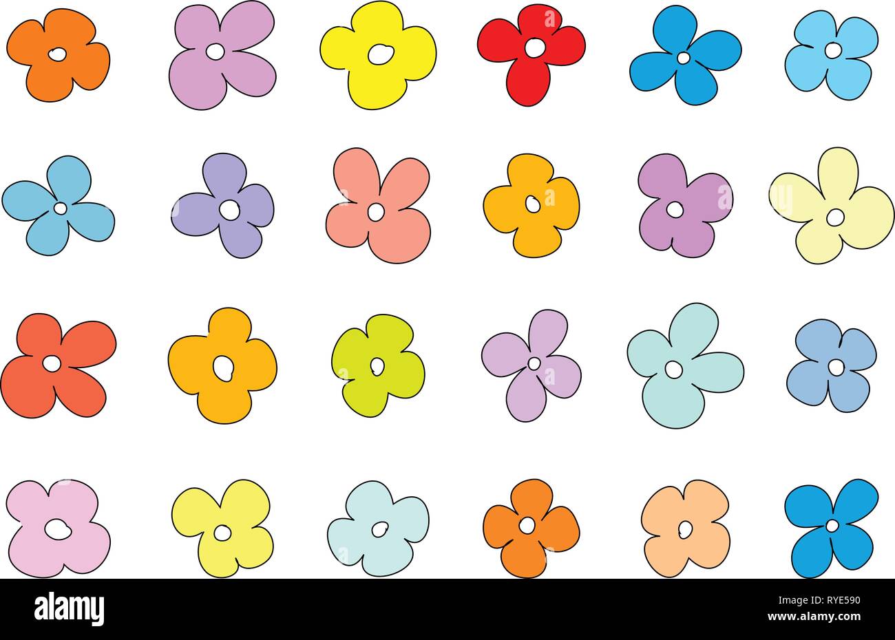 Simple flower pattern on white background Stock Vector Image & Art - Alamy