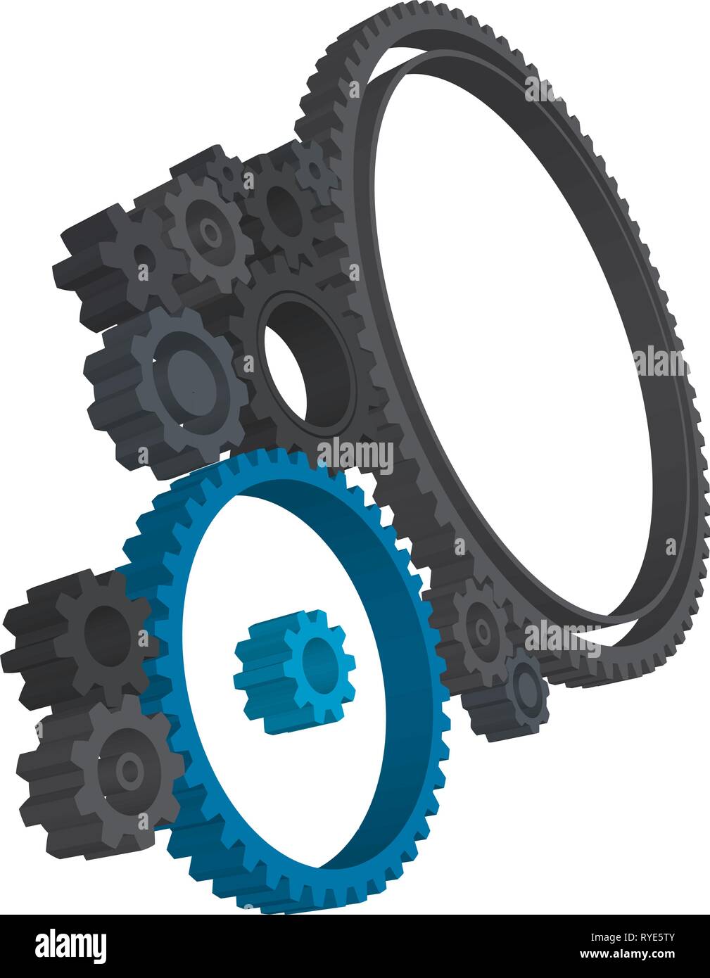 Various 3D cogwheels on white background Stock Vector Image & Art - Alamy