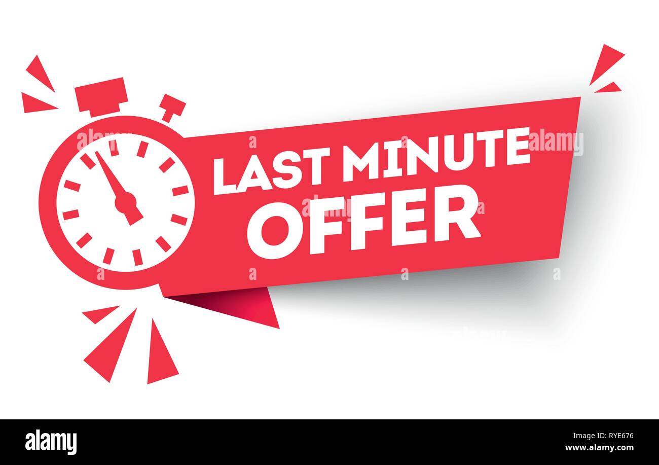 Vector RedLast Minute Offers, Now Advertisement Label Stock Vector ...