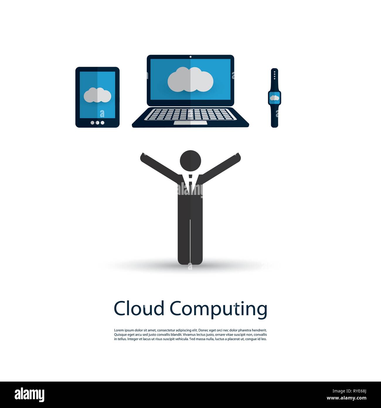 Digital World Networks Iot Business It And Cloud Computing Concept Design Stock Vector Image