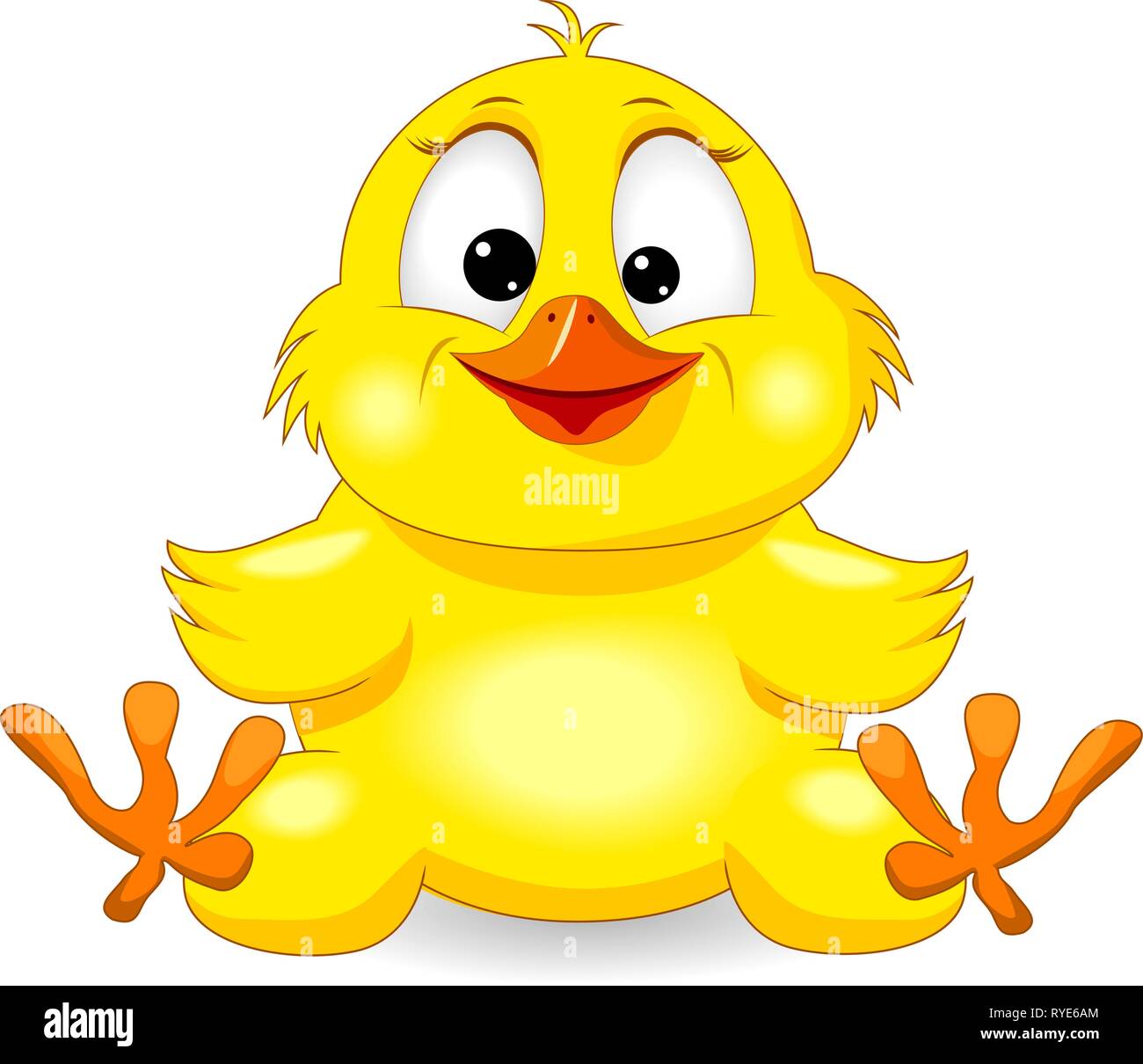 Little yellow chick on a white background. Cartoon chick Stock Vector ...