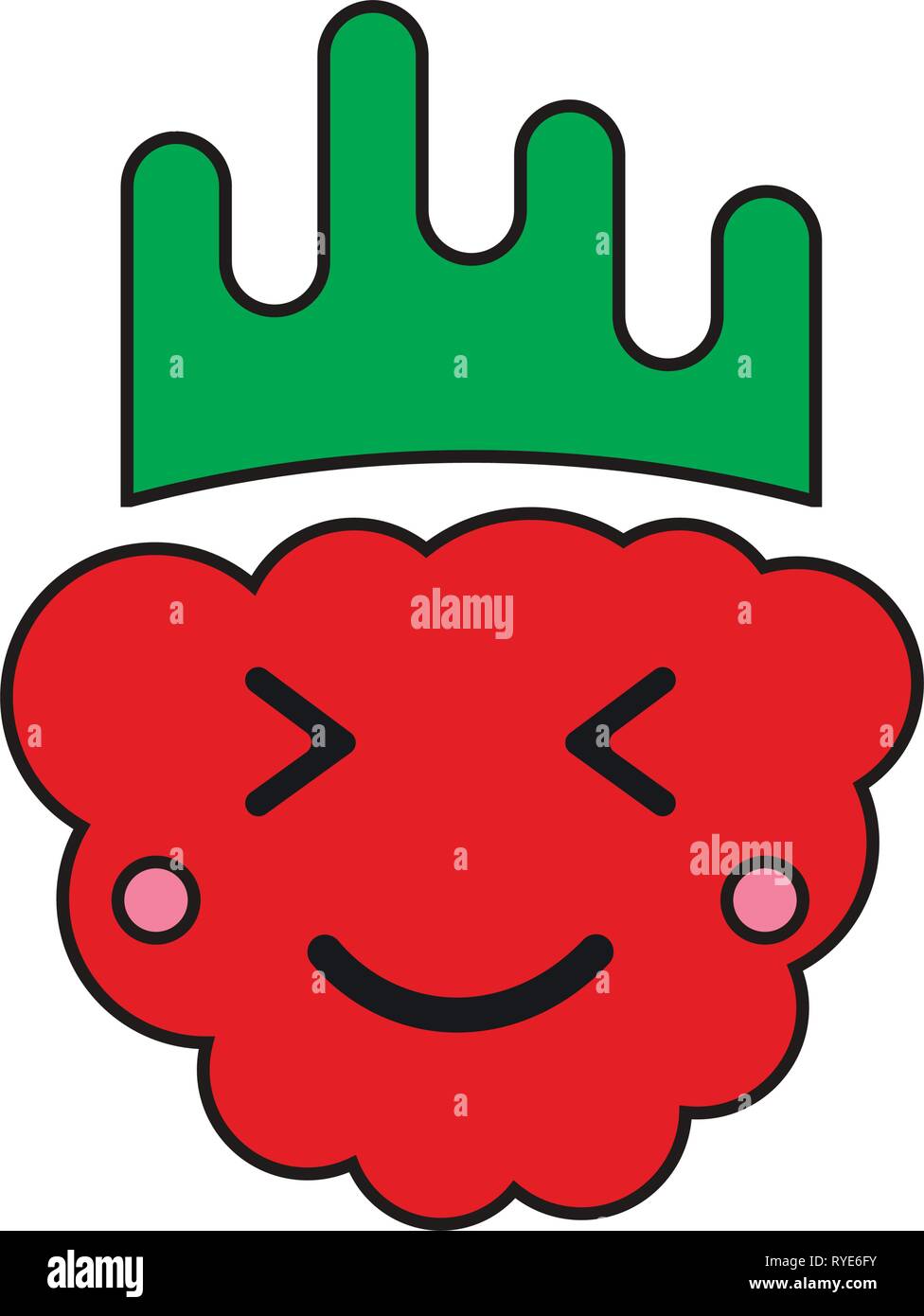 Happy face emoticon kawaii style Stock Vector Images - Alamy