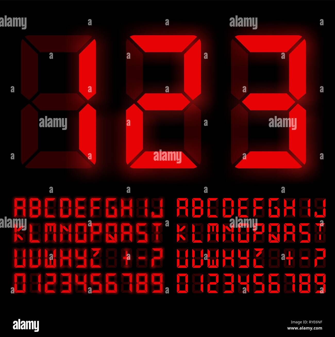 Digital clock led numbers Stock Vector Images - Alamy