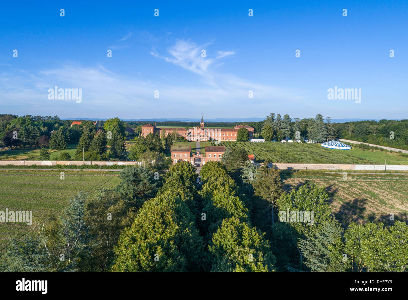 France, Ain, La Dombes region, Le Plantay, Notre Dame des Dombes abbey ...