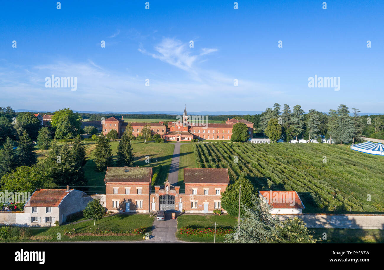 France, Ain, La Dombes region, Le Plantay, Notre Dame des Dombes abbey ...