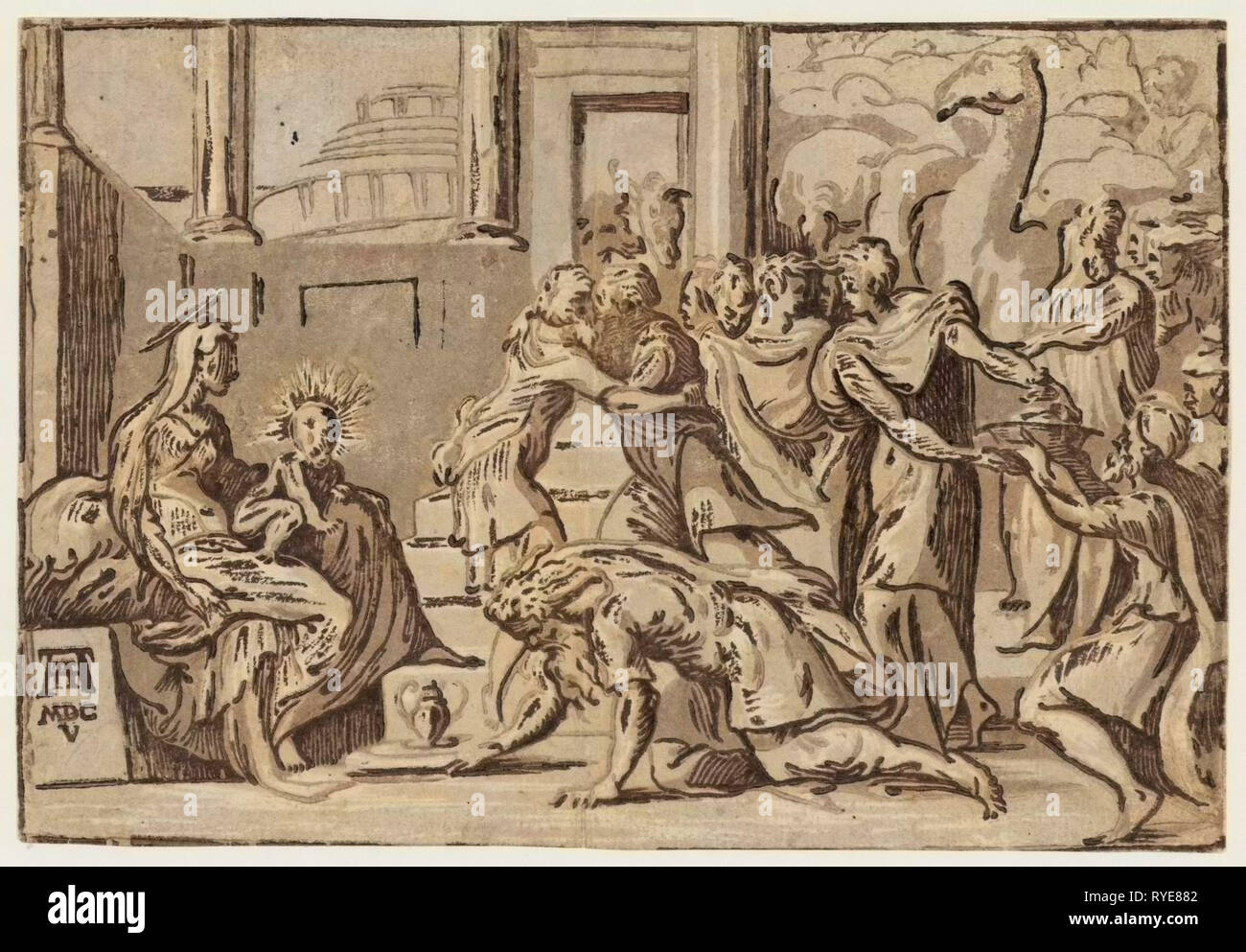 The Adoration of the Magi. Chiaroscuro Woodcut, Allegorical Print ...