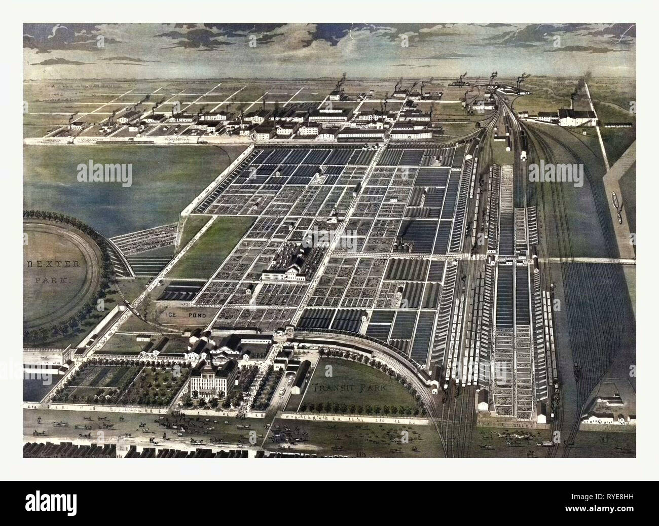 The Great Union Stock Yards of Chicago, Circa 1878, US, USA, America ...
