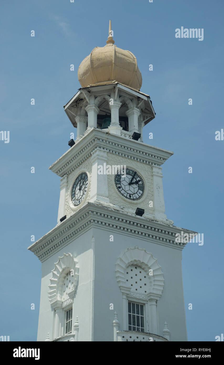 Victorian clock tower by the harbour of Penang,Malaysia,Asia Stock ...