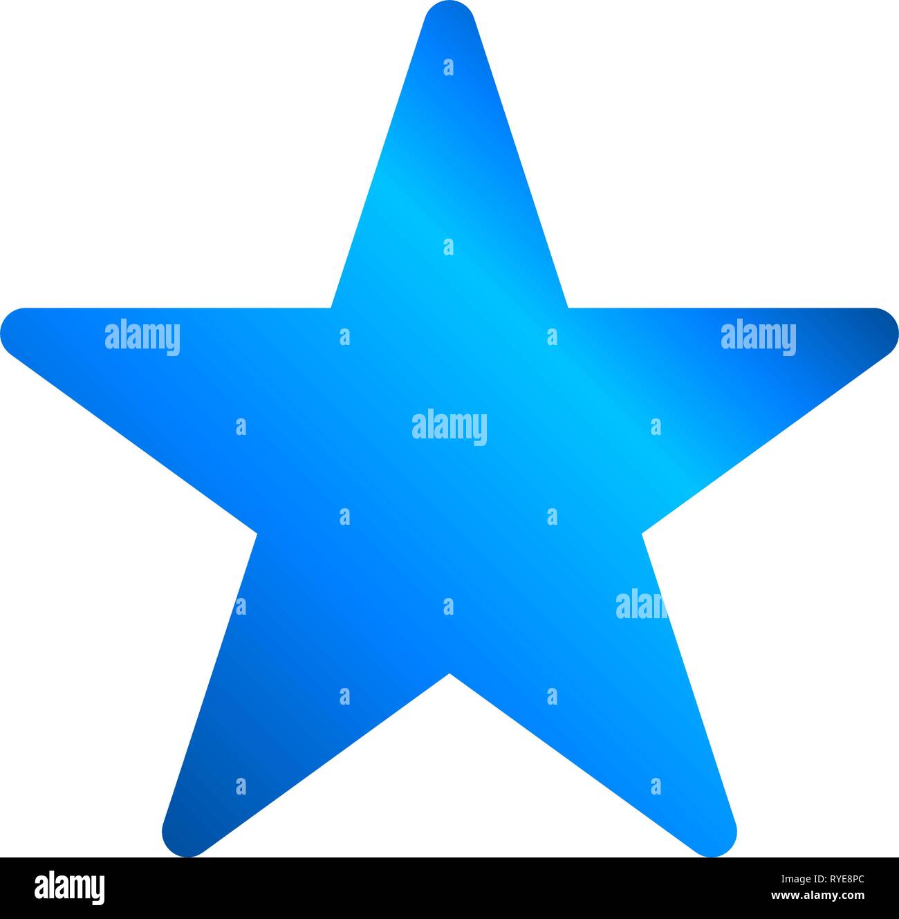 Star symbol icon - blue gradient, 5 pointed rounded, isolated - vector ...
